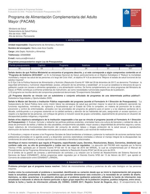 Programa de alimentación complementaria del adulto | Nutrición y ...