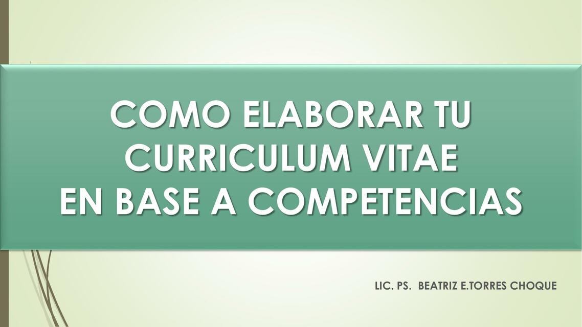 Cómo Elaborar tu Curriculum Vitae en Base a Competencias | Jorge Crayon ...