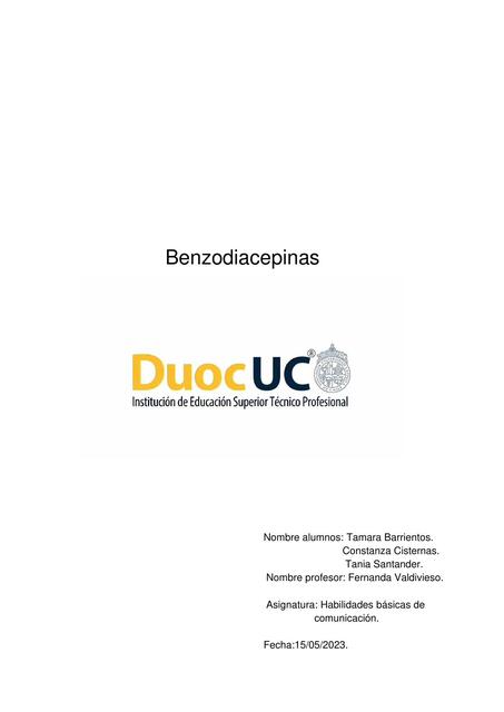 INFORME BENZOD | Tania Santander | uDocz