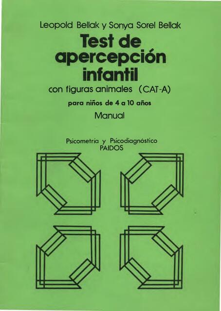 Manual CAT-A Test de Apercepción Temática Infantil con figuras animales ...