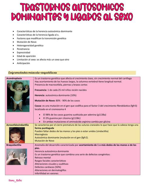 Trastornos autosomicos dominantes y ligados al sexo | Medi_Hami | uDocz