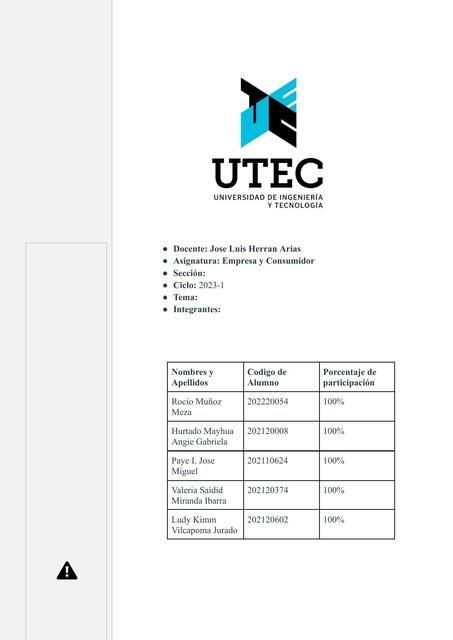 Empresa y Consumidor | Angie Gabriela Hurtado Mayhua | uDocz