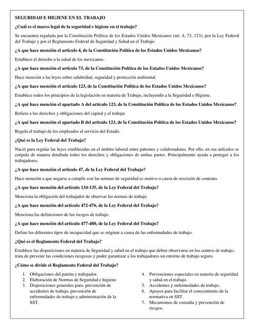 Flashcards de Seguridad e higiene en el trabajo | Por Josue Velazquez ...