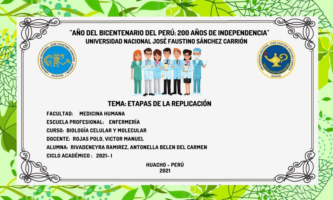 Etapas de la Replicación | Antonella Rivadeneyra Ramirez | uDocz