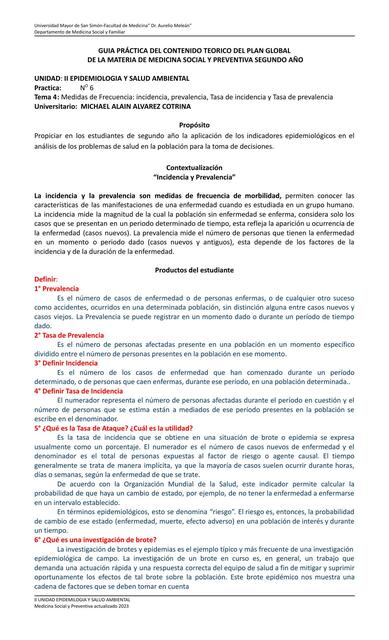 UMSS - Medicina Preventiva N° 6 | Alain Alvarez | uDocz
