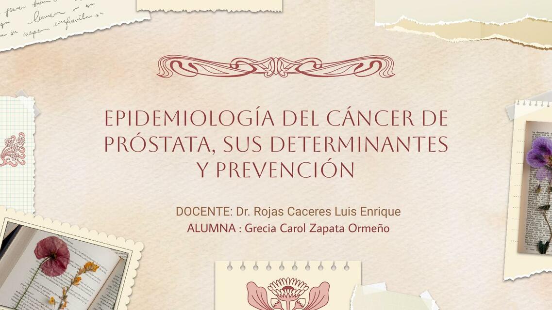 Epidemiología del cáncer de próstata, sus determinantes y prevención ...