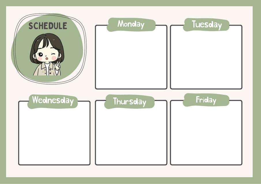 Green weekly class schedule | fresa foster | uDocz