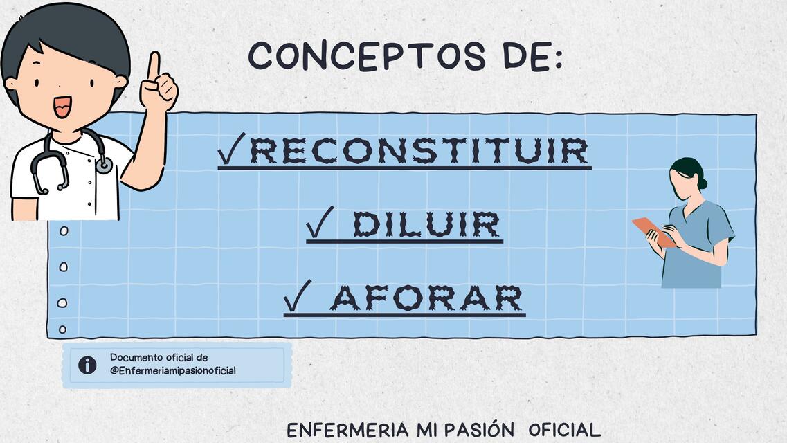 RECONSTITUIR, DILUIR Y AFORAR | Enfermeria Mi Pasión Oficial | uDocz