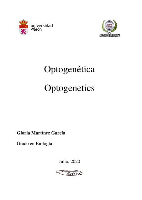 Optogenética Ontogénesis | Lorena Cordero Gómez | uDocz
