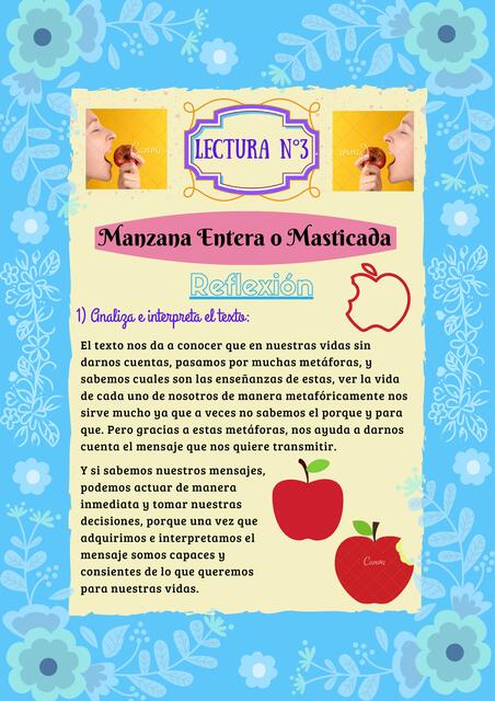 Lectura Manzana entera o masticada | MARLEY ROSALIND ELIZAMA VERA ...