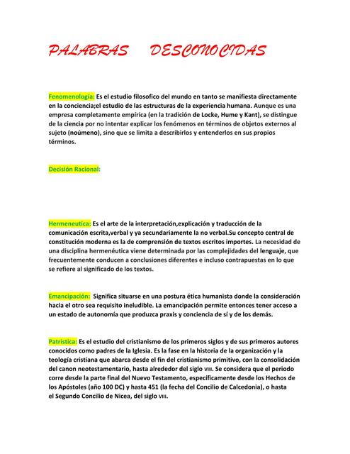 PALABRAS DESCONOCIDAS DE FILOSOFIA | María Arias | uDocz