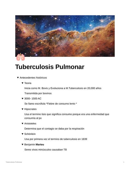 Tuberculosis Pulmonar | Luis Esquivel Peña | uDocz