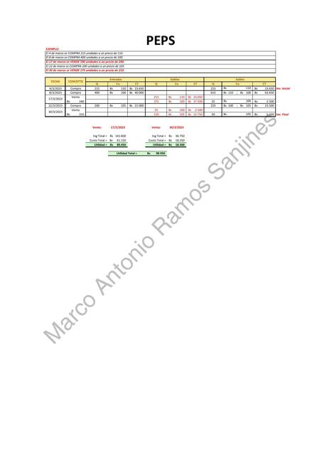 Sistema PEPS - Ejemplo | Marco Antonio Ramos Sanjines | uDocz
