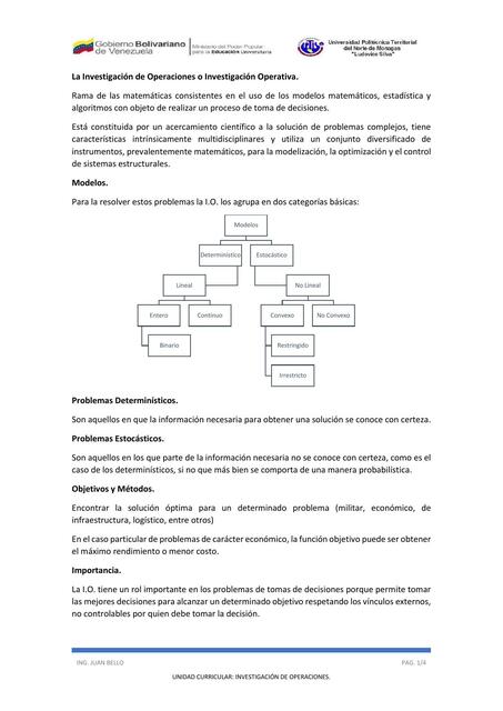 La Investigación de Operaciones o Investigación Operativa | Juan Bello ...