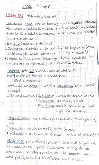 Teoria Física I - tema 1 - Mediciones, unidades,valor verdadero,teoria ...