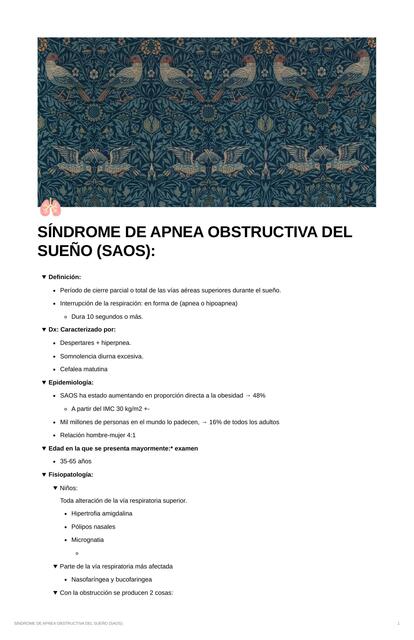 SÍNDROME DE APNEA OBSTRUCTIVA DEL SUEÑO (SAOS): | Luis Esquivel Peña ...