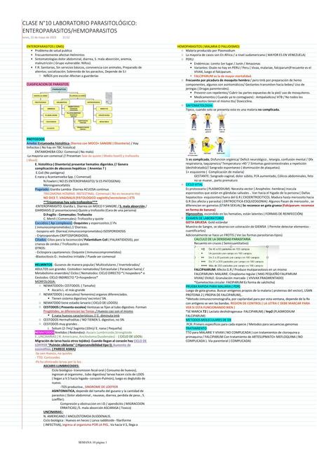 CLASE N10 LABORATORIO PARASITOLÓGICO | Jossie Sofia Chirre Challco | uDocz