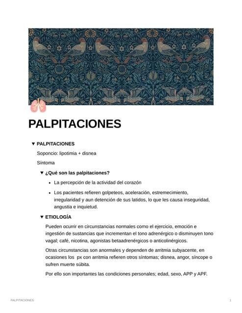 PALPITACIONES EN CARDIOLOGIA | Luis Esquivel Peña | uDocz