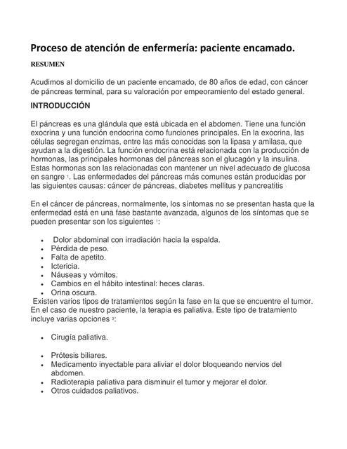 Proceso De Atención De Enfermería En Paciente Enca Aura Ester Peréz