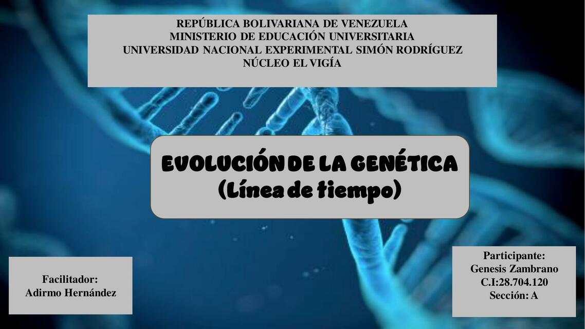 Evolución de la Genética | Genesis Zambrano | uDocz