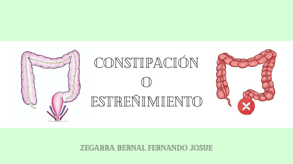 Constipación o Estreñimiento | FERNANDO ZEGARRA BERNAL | uDocz