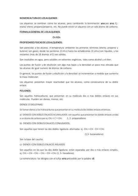 Nomenclatura de los Alquenos | Gisela Chavez | uDocz