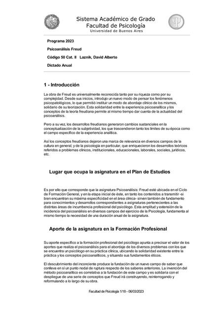 Psicoanálisis Freud | Tati Shebar | uDocz