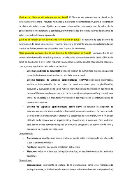 Sistema de Información en Salud | Maria Gash | uDocz