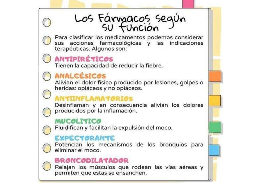 Los Fármacos Según su Función | Apuntes | uDocz