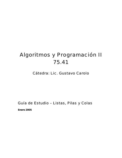 Algoritmos Y Programación Ii Estadística E Informática Udocz 