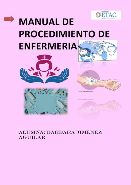 Manual De Procedimiento De Enfermería Barbara Jimeneez Udocz