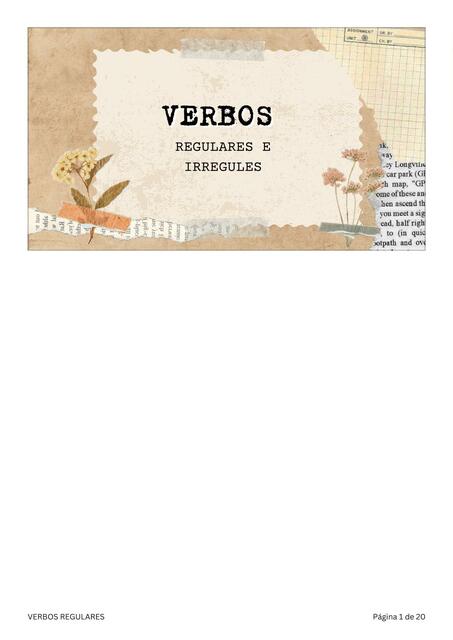 Flashcards de Verbos Regulares e Irregulares | Por Luis Fabian Valdes ...