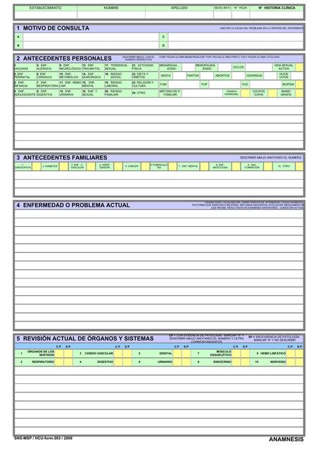Formulario de Historia Clínica | Juan Chavarría | uDocz