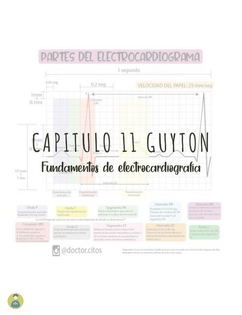 Fundamentos de electrocardiografía Cap 11 Guyton | Erick Gómez | uDocz