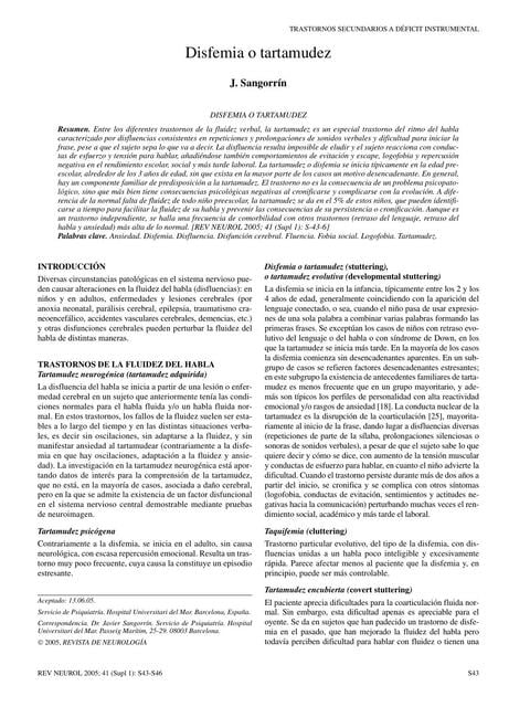 Disfluencia o Tartamudez | APUNTES MED UNLP | uDocz