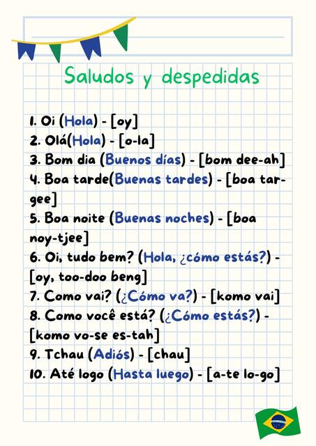 Saludos en Portugués | Yo arqueo | uDocz