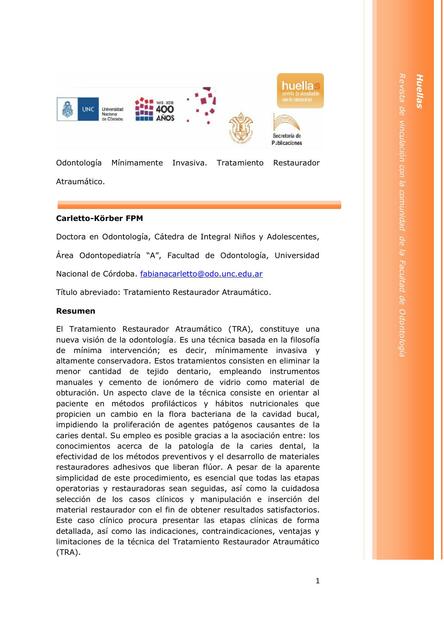 Tratamiento Restaurador Atraumático | Alan Yahir | uDocz