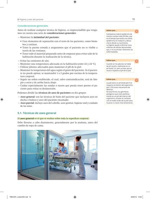 Higiene y aseo del paciente | Cuidados y enfermería | uDocz