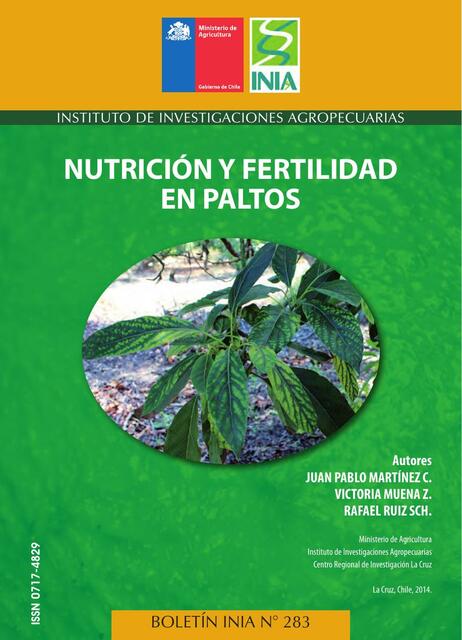 Nutrición y fertilidad en Paltos | Max A | uDocz