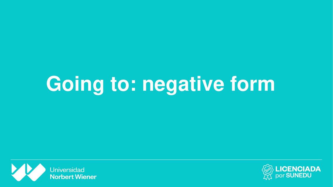 Going to: negative form | Erica AF | uDocz