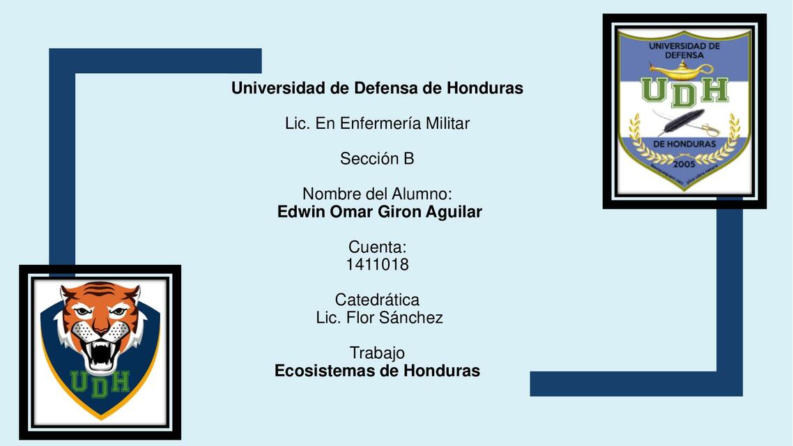 Ecosistemas de Honduras | Edwin O. Girón | uDocz