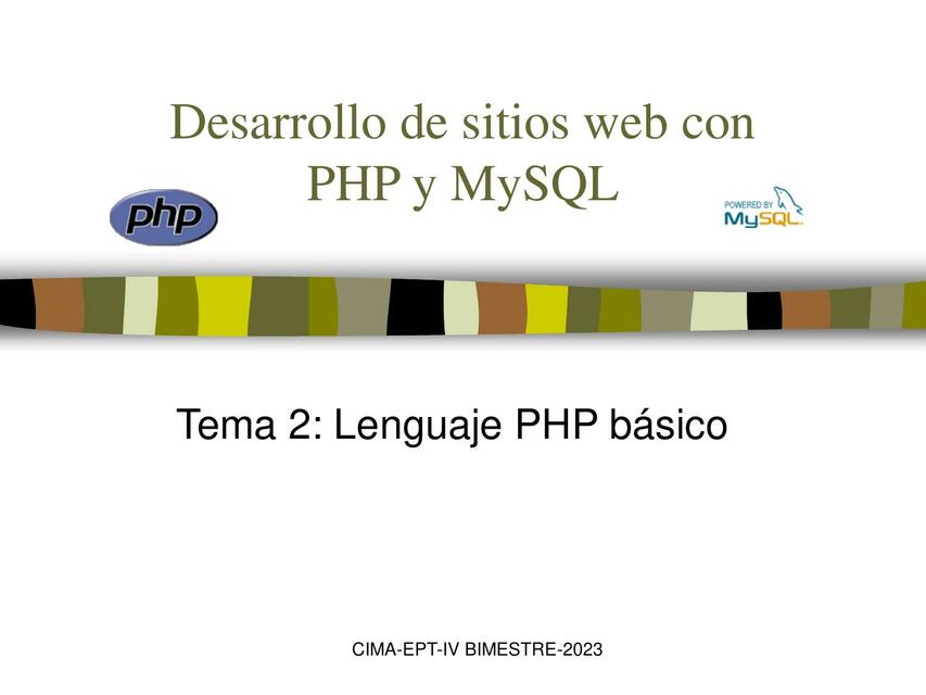 Lenguaje PHP básico | jorge Cahuana | uDocz