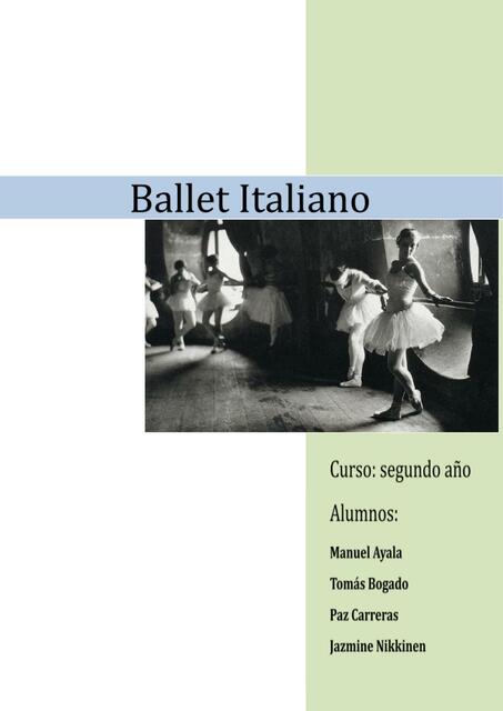 Investigación del Ballet Italiano | Jazmine Nikkinen | uDocz