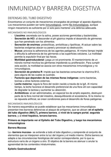 Inmunidad digestiva y microbiota clase 4 | Luciana Berri | uDocz