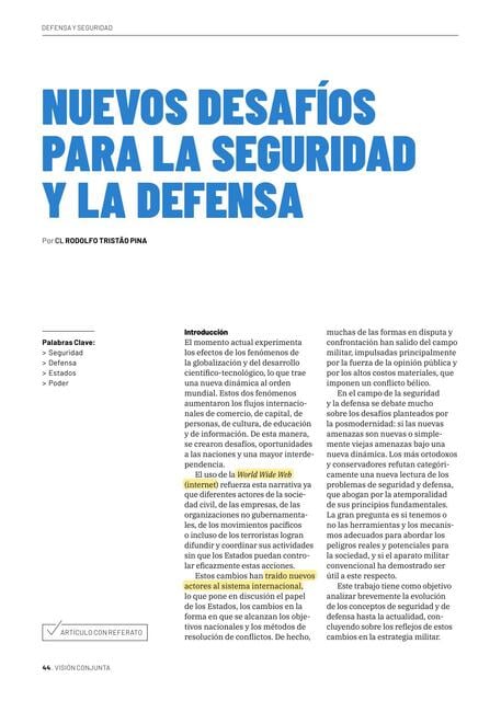 Flashcards de Defensa y seguridad - Nuevos desafíos para la seguridad y ...