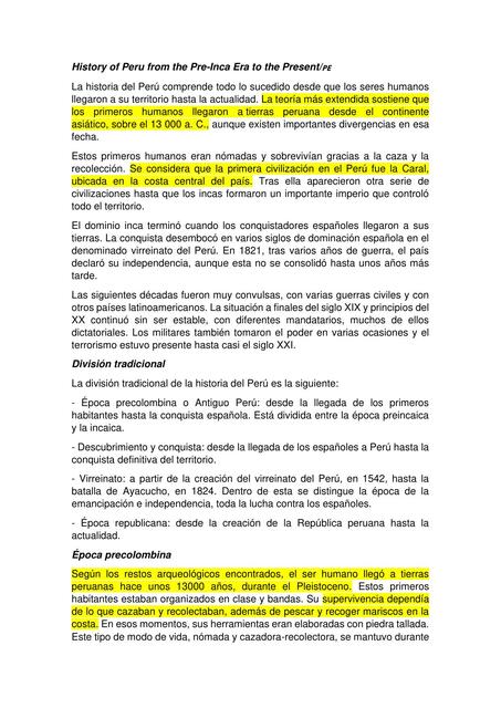 History of Peru from the Pre-Inca Era to the Present | Estadística e ...