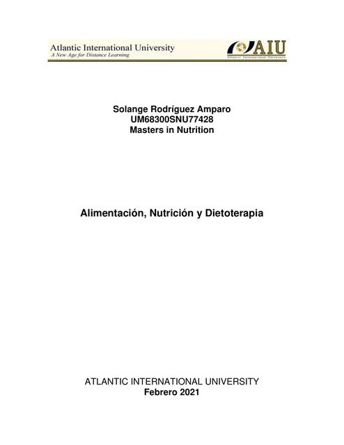 Alimentación nutrición y dietoterapia | Nutrición y alimentación sana y agricultura | uDocz