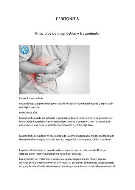 Flashcards de Peritonitis | Por oscar ramirez | uDocz
