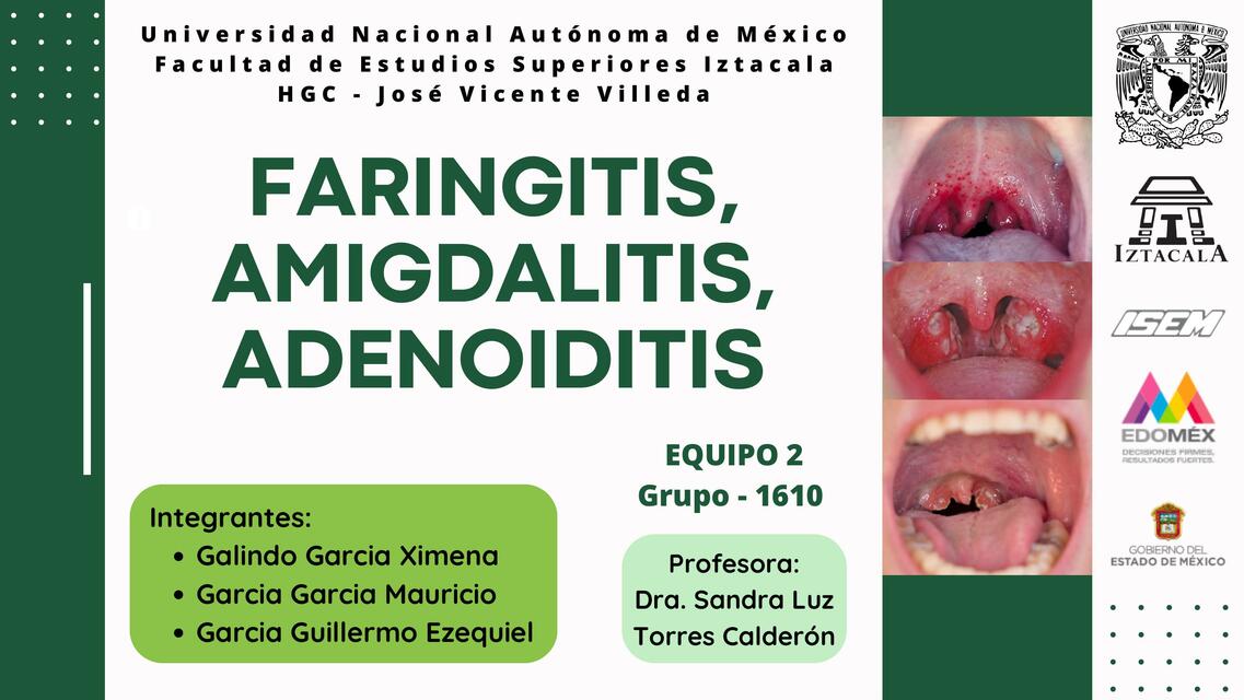 Faringitis, Amigdalitis y Adenoiditis | Mauricio Garcia Garcia | uDocz
