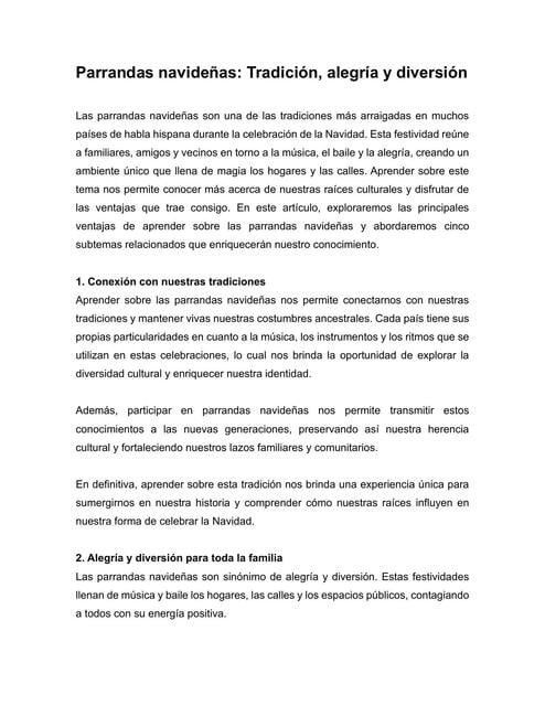 Parrandas navideñas Tradición alegría y diversión | mundostudents1 | uDocz
